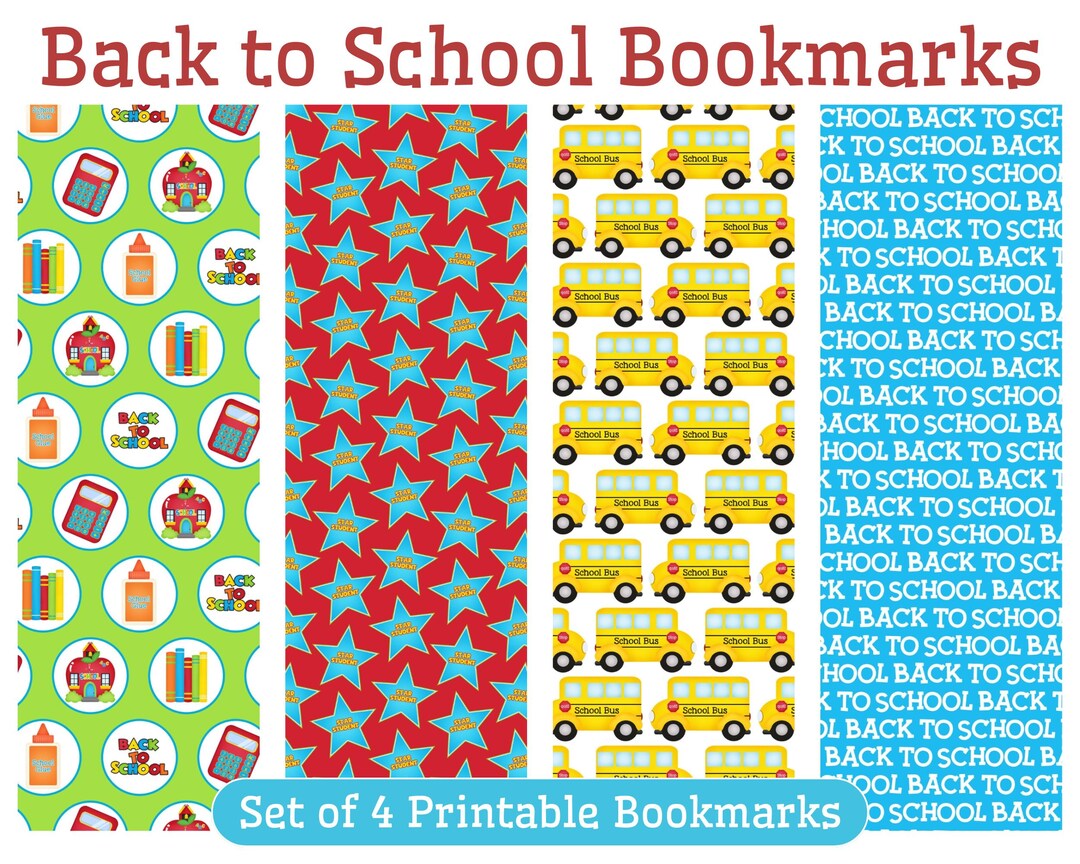 Back to School Bookmarks, Printable School Themed Bookmarks, Reading ...