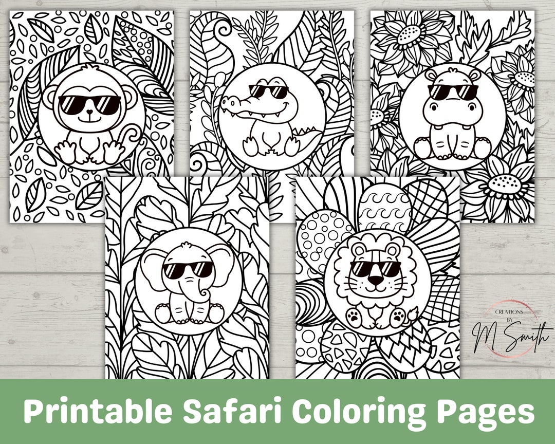 Printable Safari Animals Coloring Pages, Jungle Coloring Pages, Animal ...