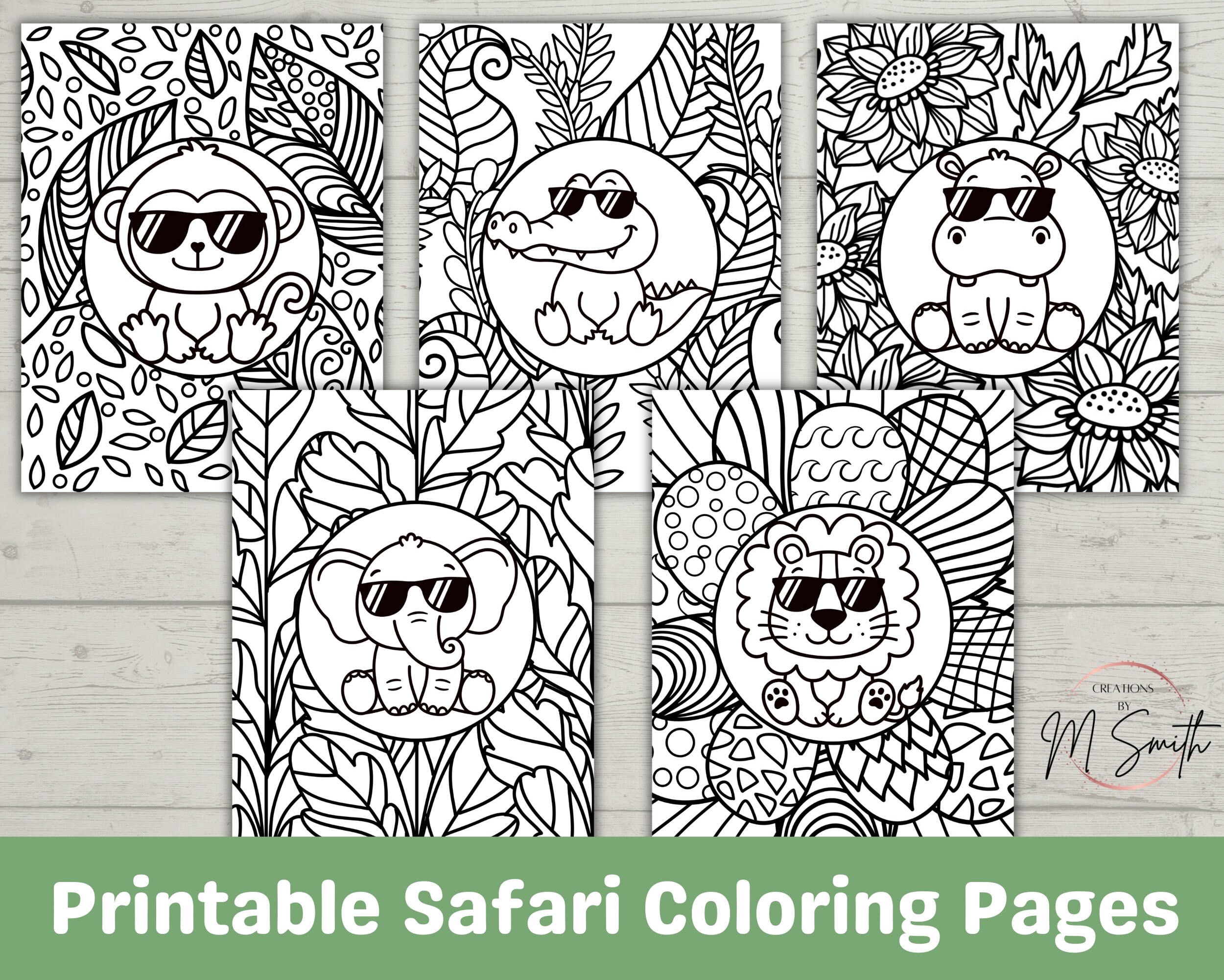 Printable Safari Animals Coloring Pages, Jungle Coloring Pages, Animal ...