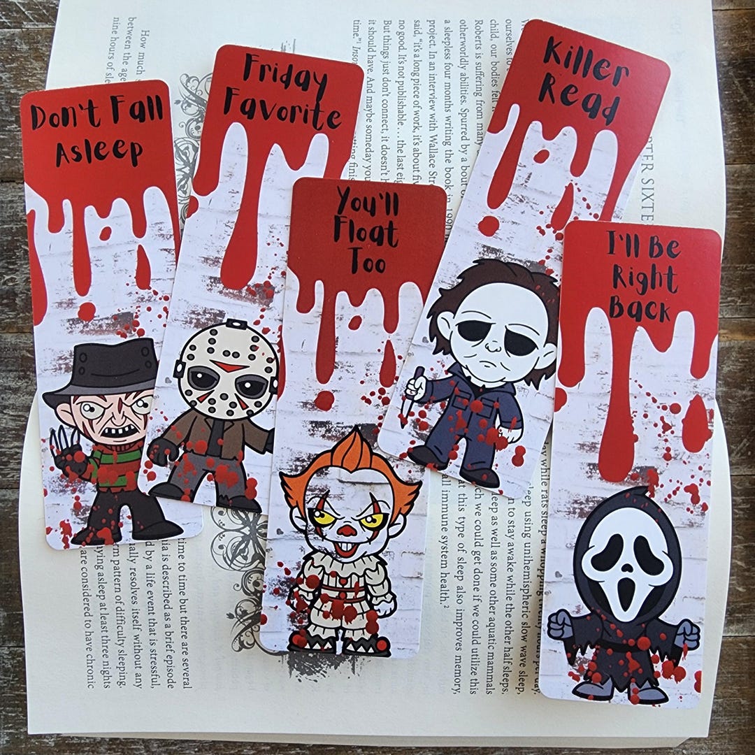 Horror Movie Bookmarks, Slasher Bookmarks, Bookish Merch, Booktok Gifts ...