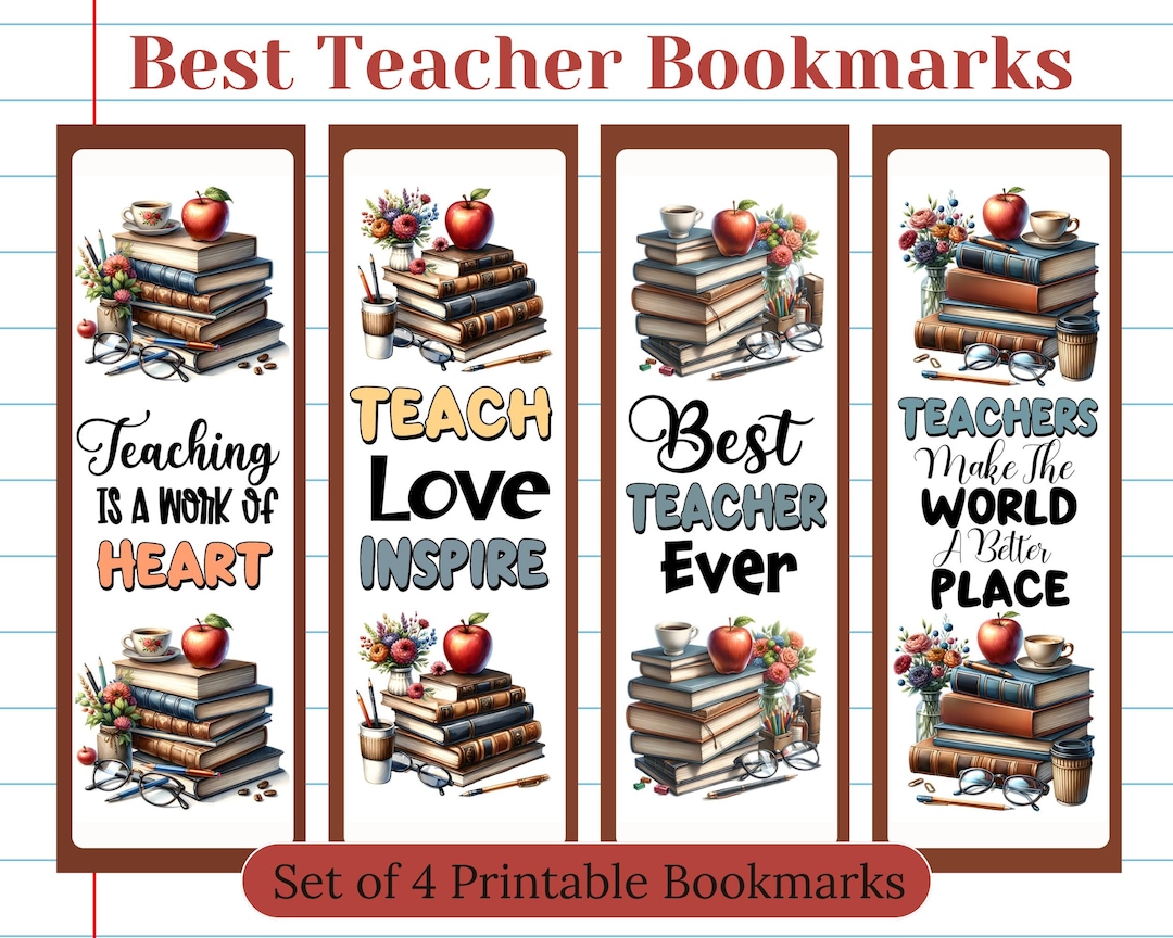 Best Teacher Bookmarks, Printable Teacher Bookmarks, Teacher ...