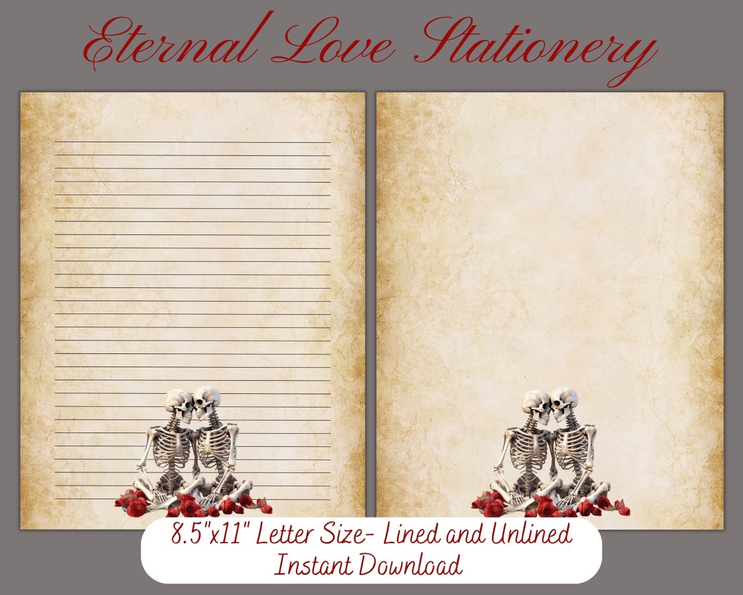Love Themed Stationery, Printable Love Letter Template, Romantic ...
