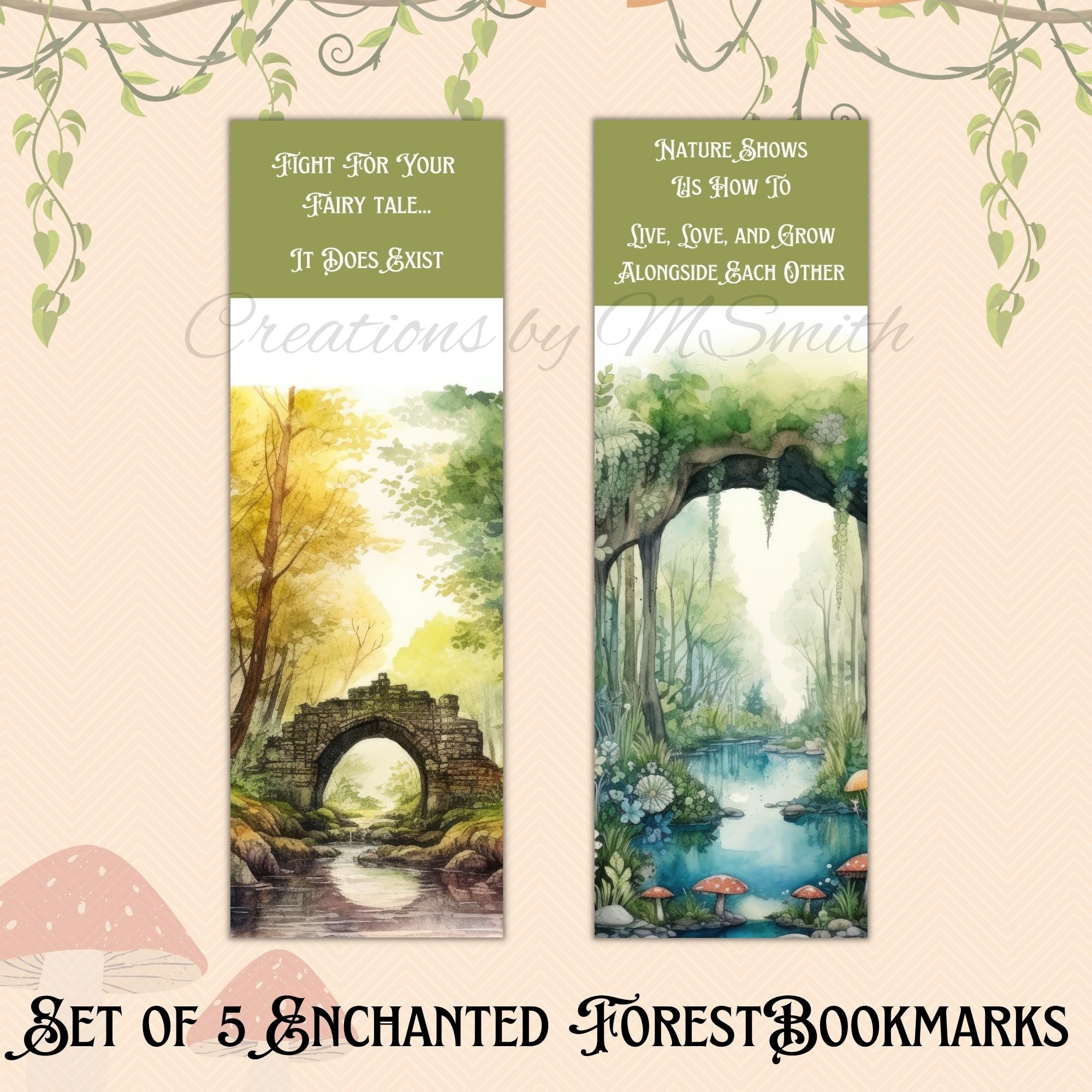 Enchanted Forest Printable Bookmarks: Whimsical Junk Journal (PDF) - Etsy