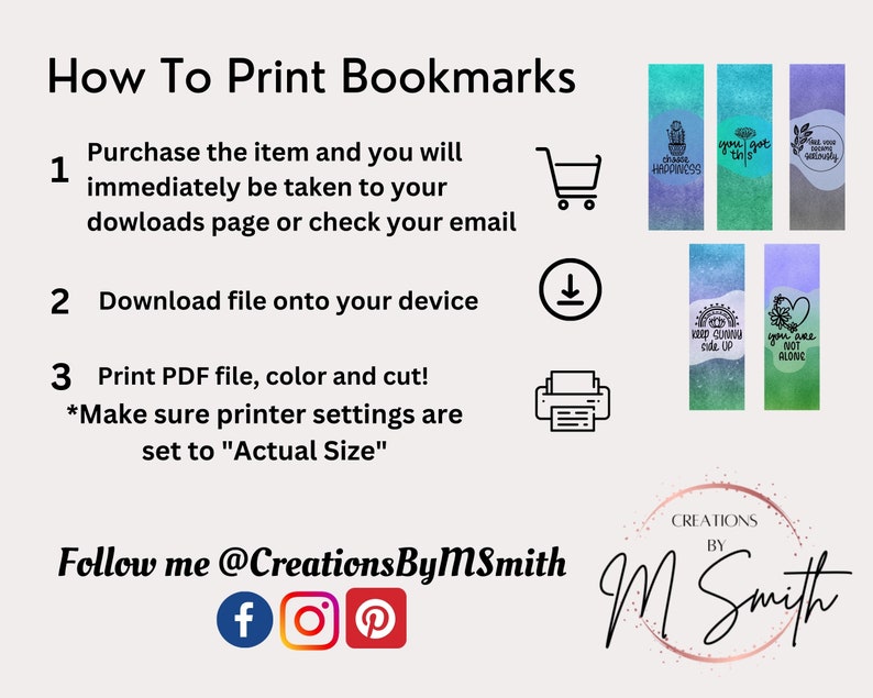 Inspirational Quote Bookmarks Printable, Motivational Reading Markers ...