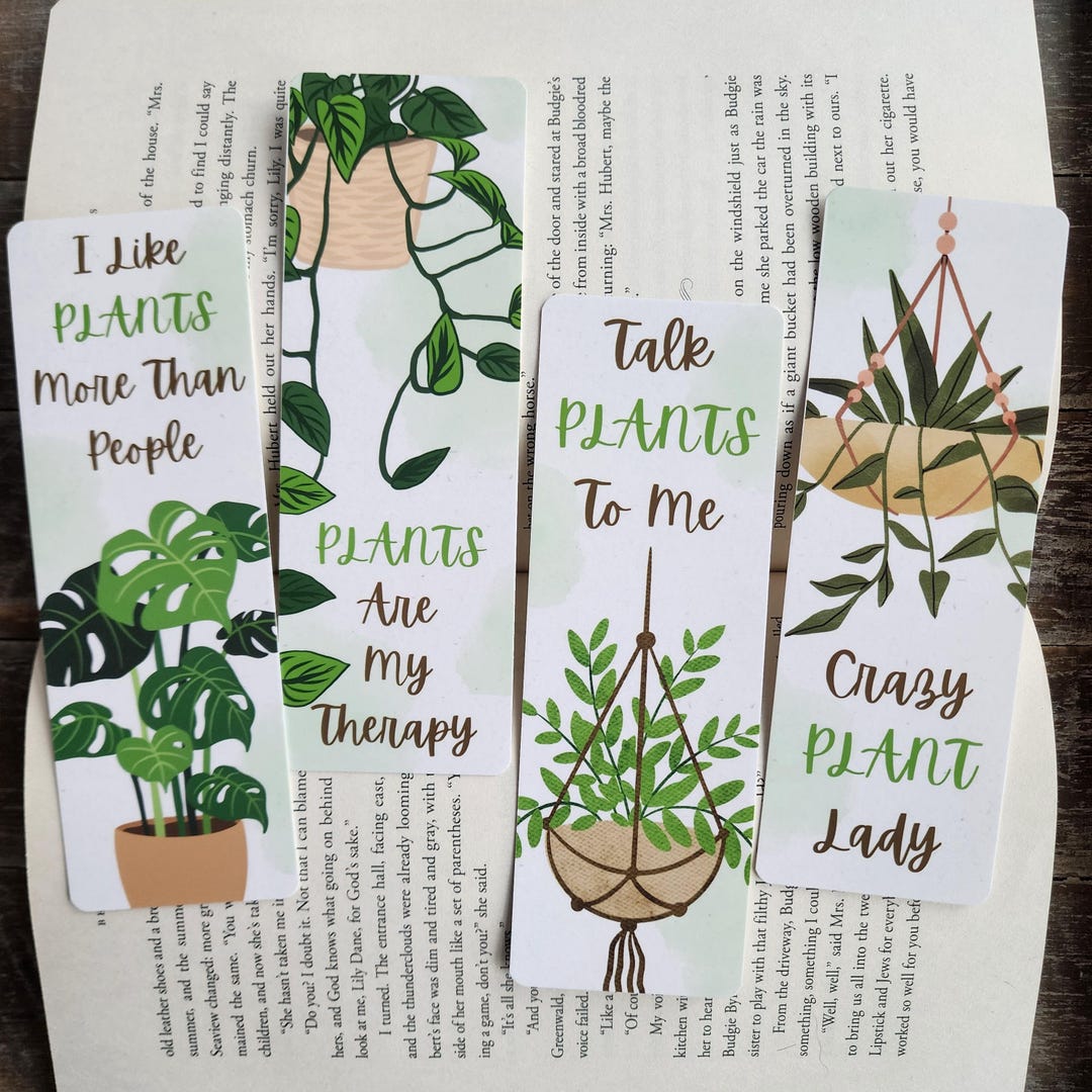 Botanical Plant Lover Bookmarks: Greenery Reading Accessories - Etsy