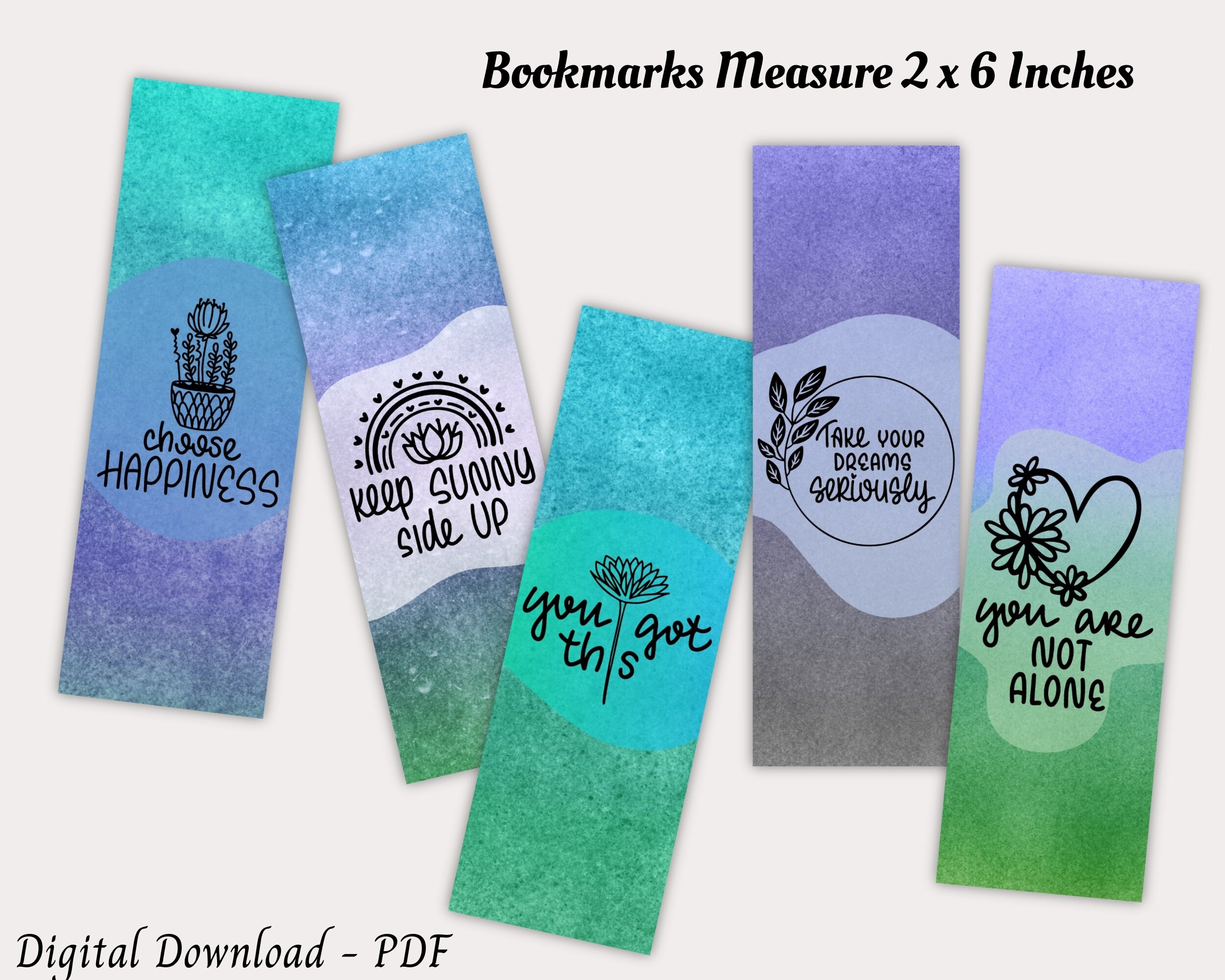 Inspirational Quote Bookmarks Printable, Motivational Bookmarks ...