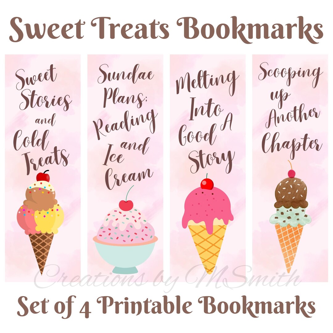 Printable Ice Cream Bookmarks: Summer Reading for Kids (PDF) - Etsy