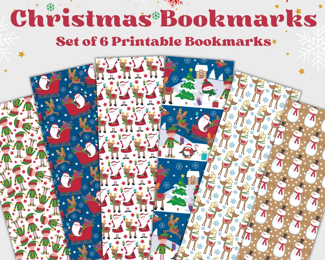 Printable Christmas Bookmarks, Winter Bookmarks, Holiday Book Club ...