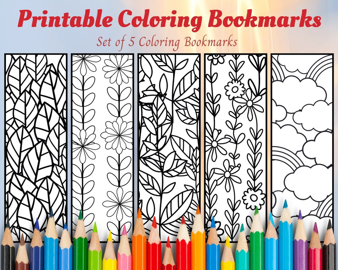 Spring Themed Bookmarks, Coloring Bookmarks for Adults, Kids Coloring ...