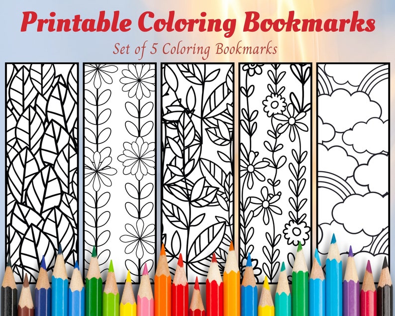 Spring Themed Bookmarks, Coloring Bookmarks for Adults, Kids Coloring ...