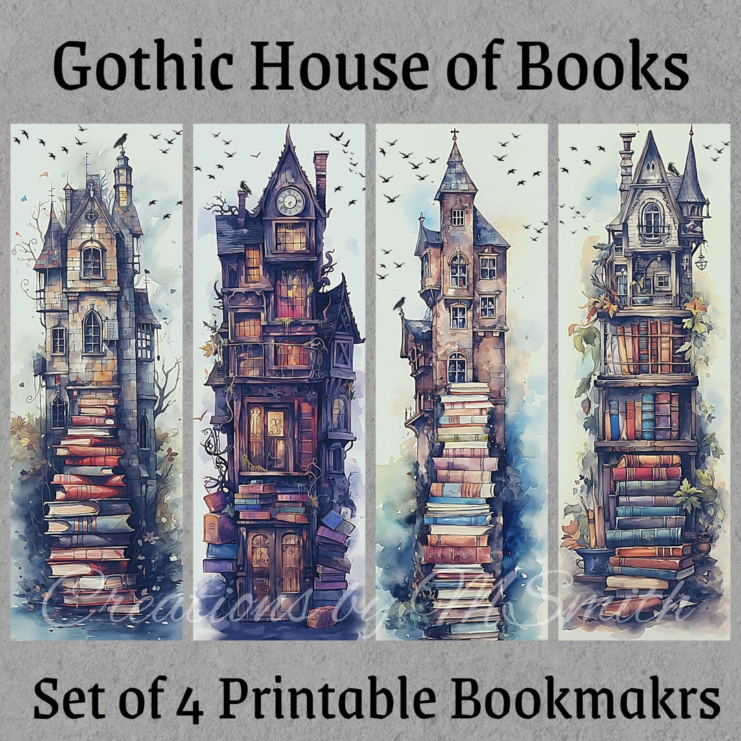 Gothic Bookmarks Printable, Dark Mystical Design , Junk Journal ...
