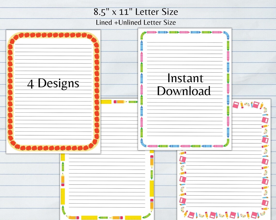 Back to School Writing Paper Teacher Stationery Printable - Etsy