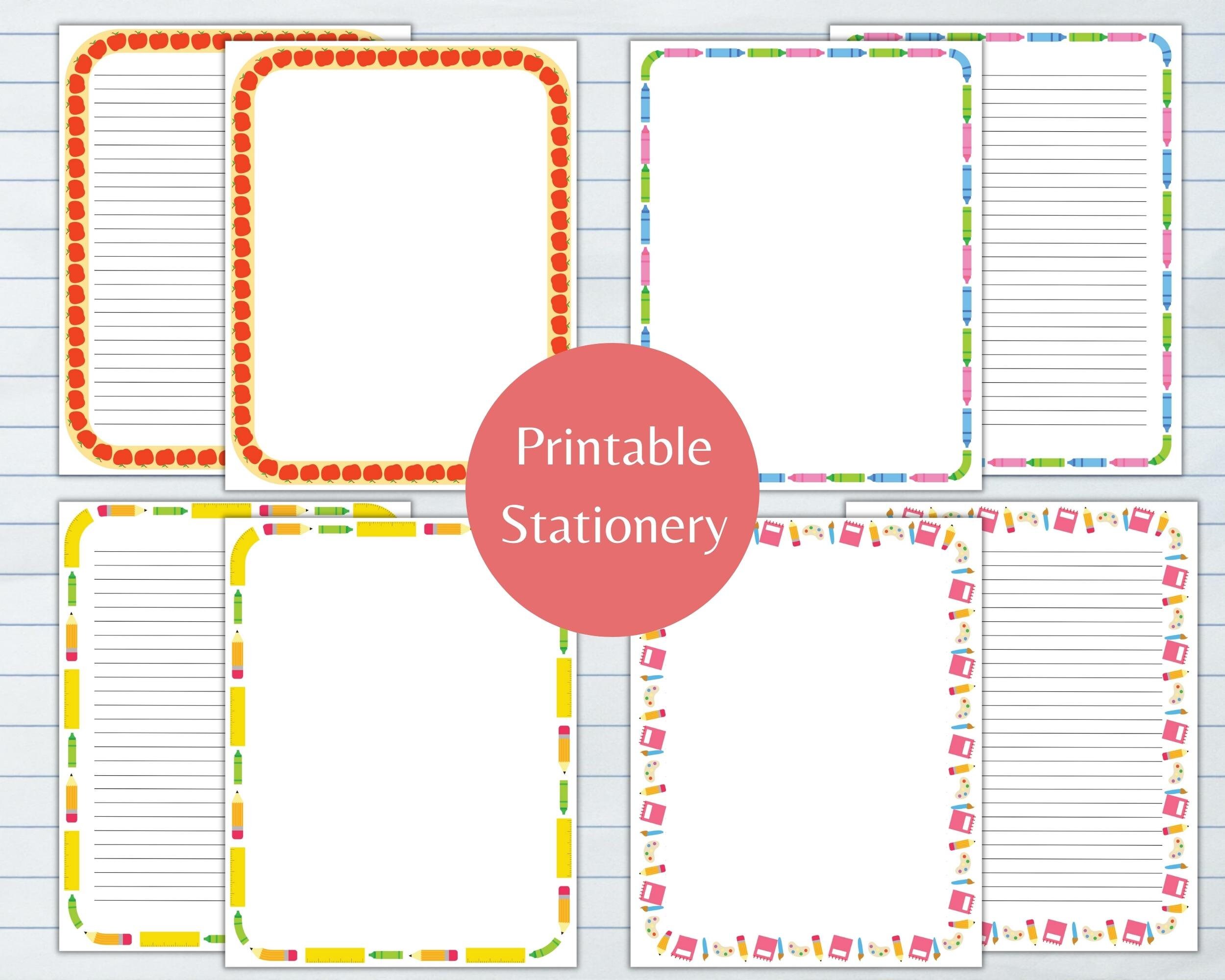 Back to School Writing Paper Teacher Stationery Printable - Etsy