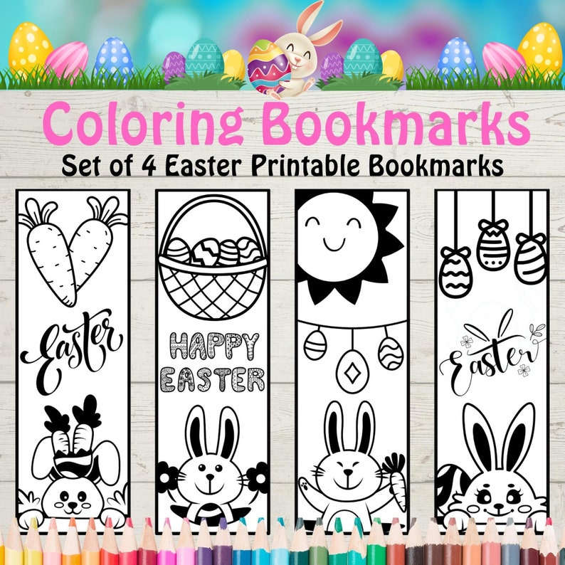 Easter Coloring Bookmarks, Easter Coloring Page, Spring Coloring Pages ...