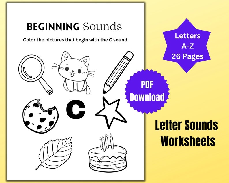 Alphabet Coloring Pages, Beginning Sounds, Preschool Coloring, Phonics ...