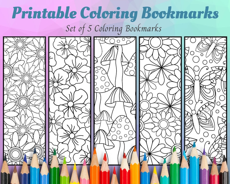 Nature Coloring Bookmarks, Coloring for Adults, Kids Coloring Bookmarks ...