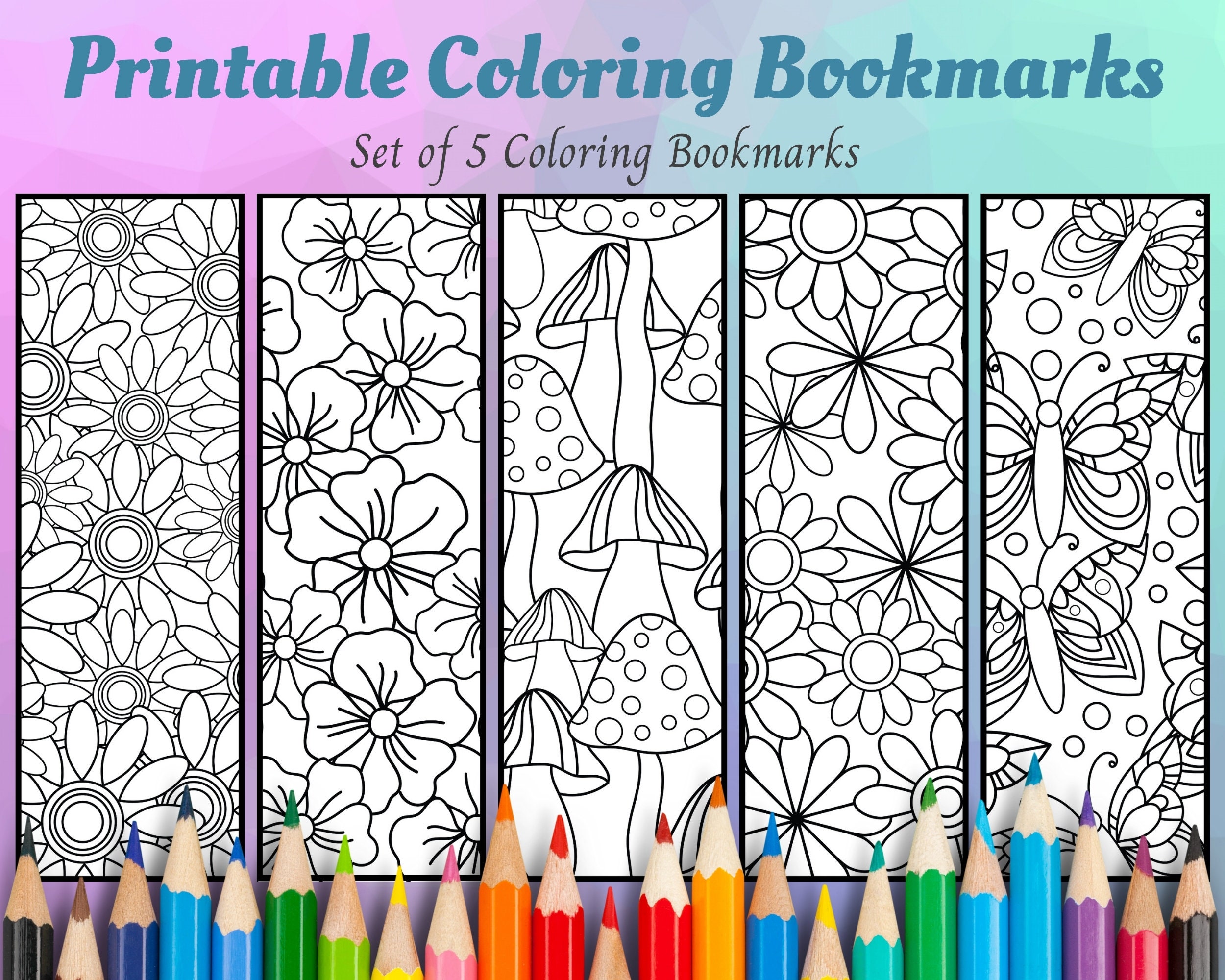 Nature Coloring Bookmarks, Coloring for Adults, Kids Coloring Bookmarks ...