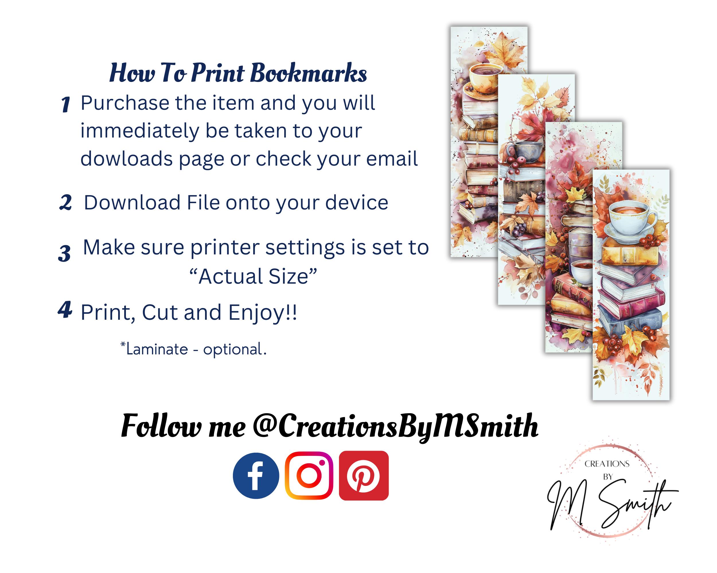 Autumn Tea Bookmarks: Cozy Fall Designs (digital Download) - Etsy