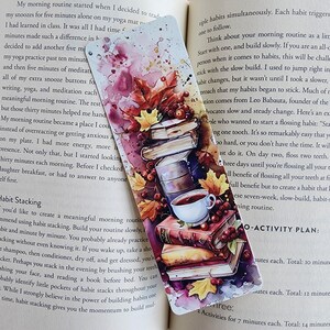 Cozy Autumn Tea Bookmarks Set of 4, Fall Themed Bookmarks, Autumn ...