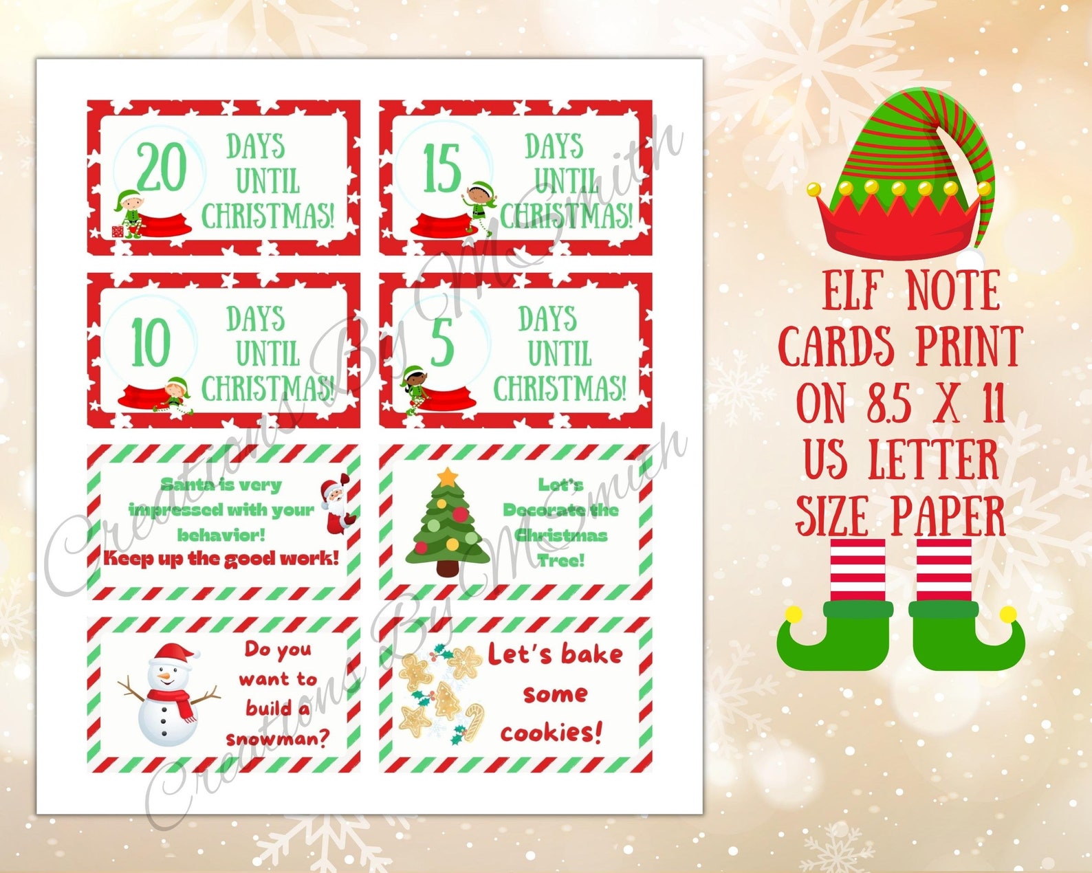 Printable Daily Elf Notes, Elf Message Cards, Elf Activities, Elf Jokes ...