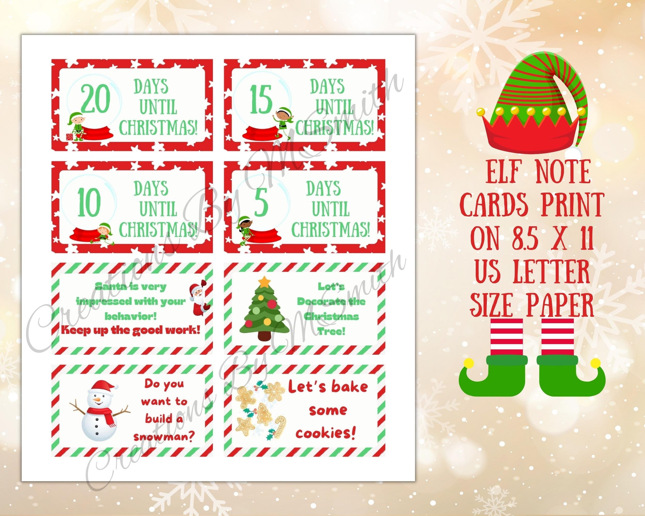 Elf Notes Printable, Elf Message Cards, Elf Activities, Elf Jokes ...