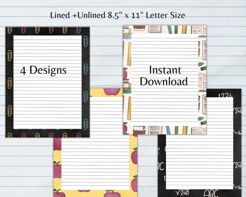 Teacher Stationery, School Themed Writing Paper, School Notepaper ...