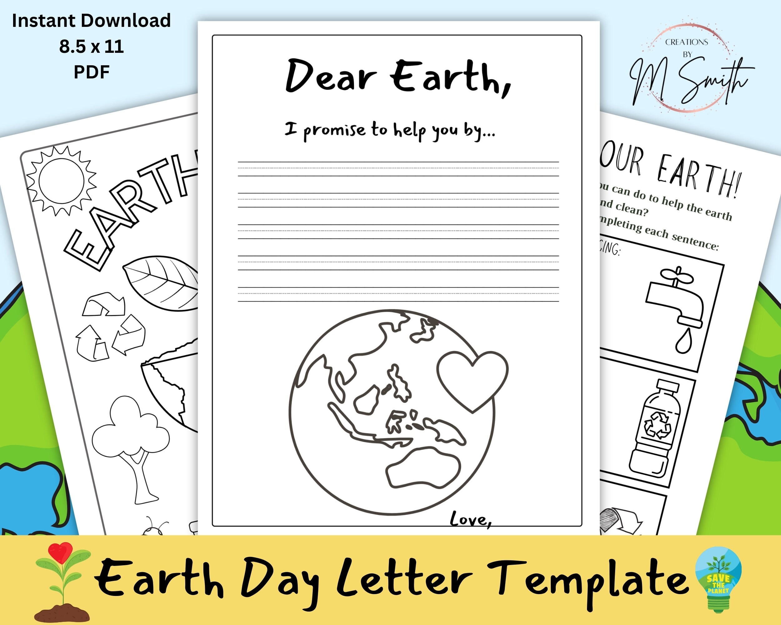 Earth Day Activities for Kids, Earth Day Letter, Earth Day Worksheet ...