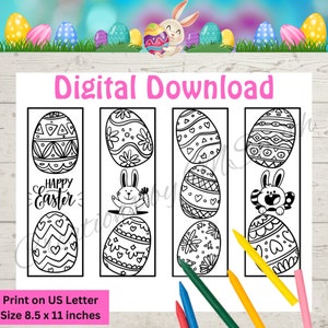 Easter Coloring Bookmarks, Easter Coloring Pages, Spring Coloring Pages ...