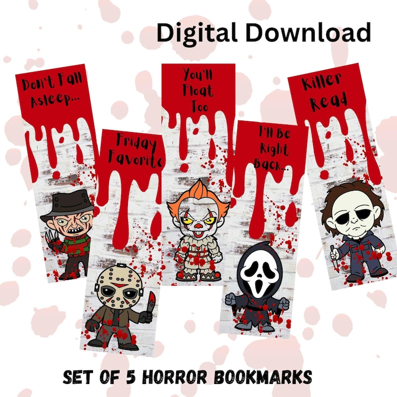 Horror Bookmarks, Michael Myers, Pennywise, Slasher Fans, Horror Movie ...