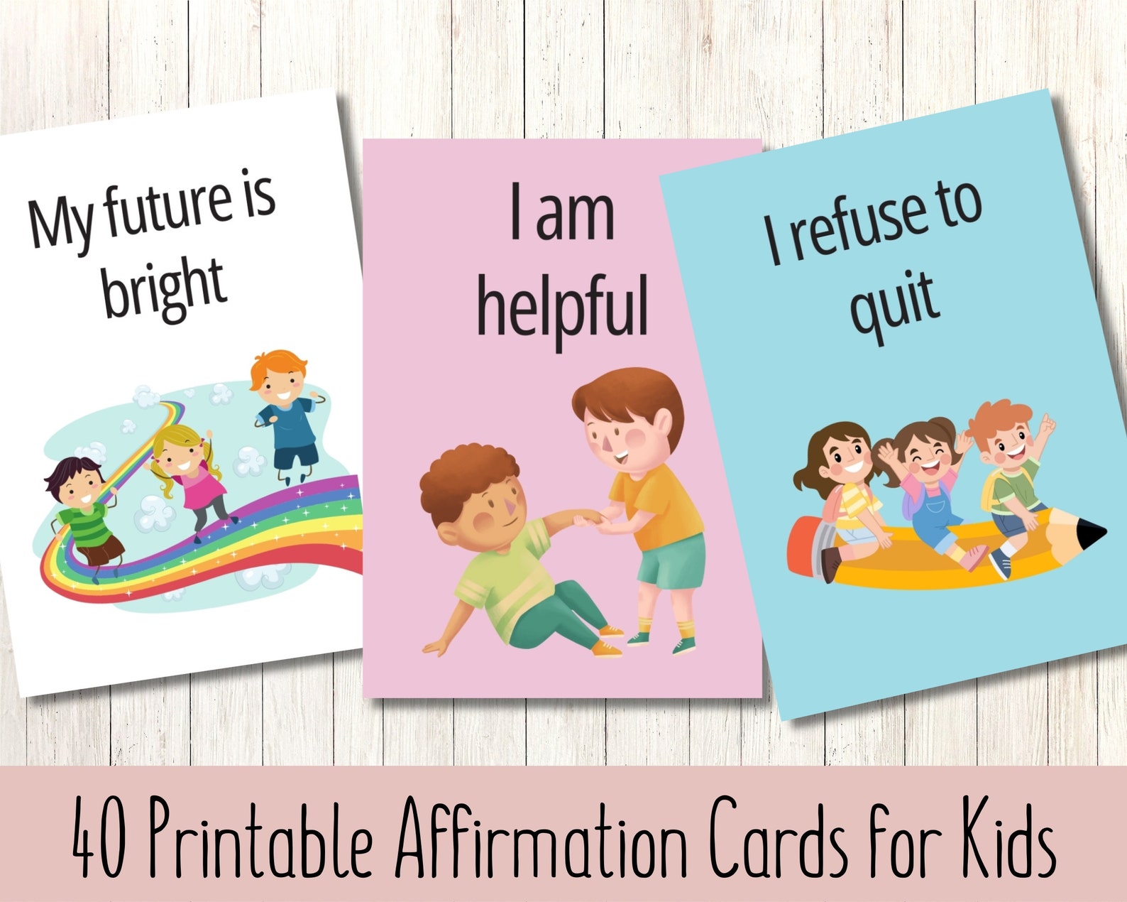 Affirmation Cards for Kids Printable, Self Esteem Boosting, Positive ...