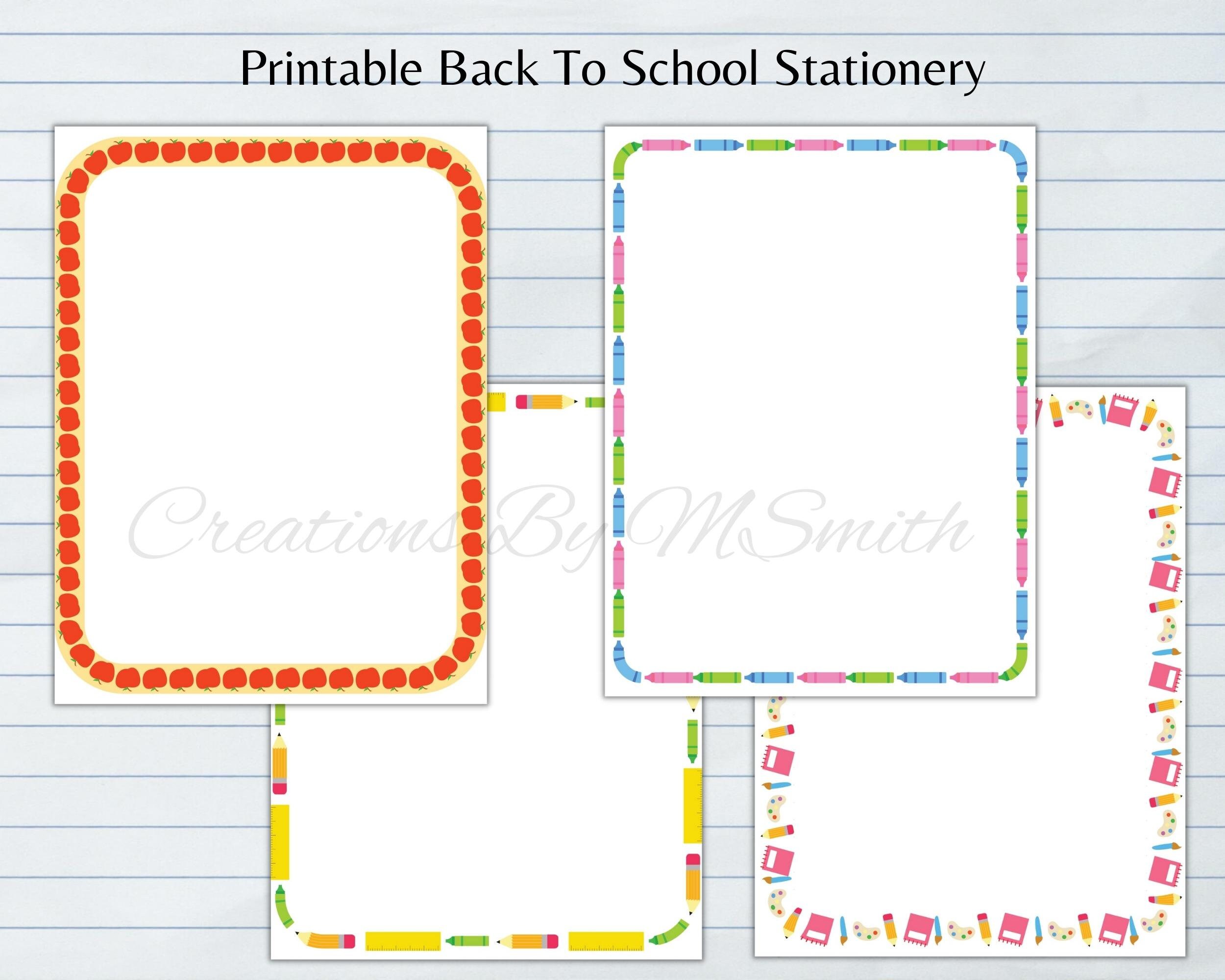 Back to School Writing Paper Teacher Stationery Printable - Etsy