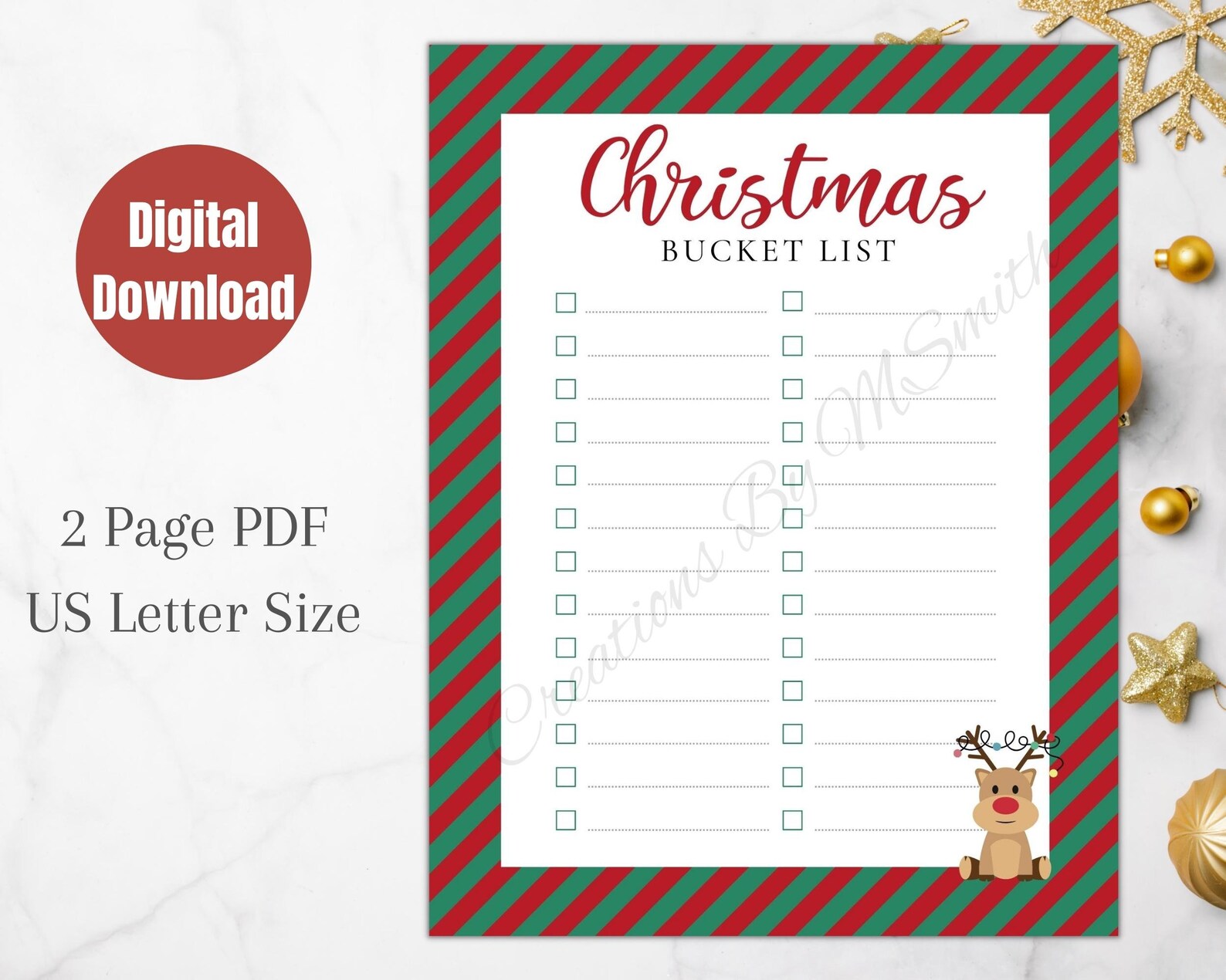 Christmas Bucket List Printable, Holiday Checklist, Winter to Dos ...