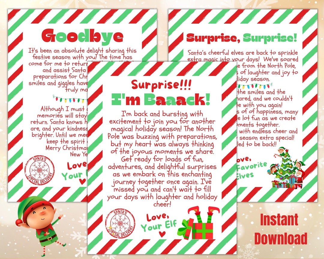 Elf Arrival Letter, Surprise Letter From Multiple Elves, Christmas Elf ...