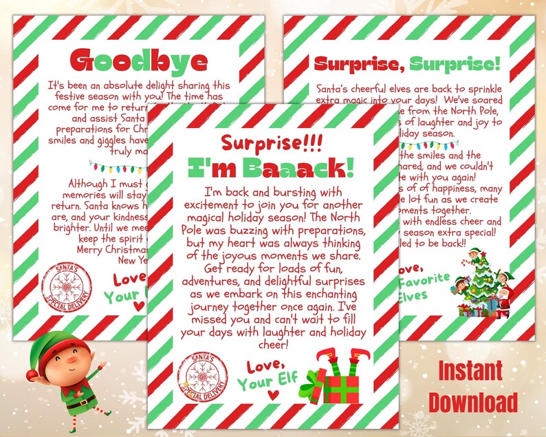 Elf Arrival Letter, Surprise Letter From Multiple Elves, Christmas Elf ...