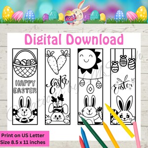 Easter Coloring Bookmarks, Easter Coloring Page, Spring Coloring Pages ...