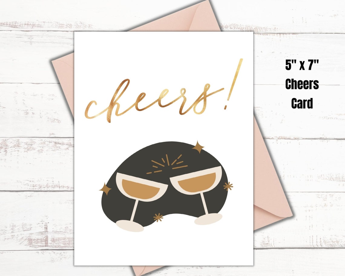 Printable Card, Cheers Card, Card for Her, Card for Him, Celebrations ...