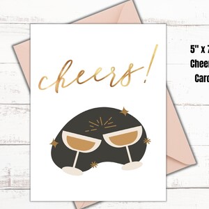 Printable Card, Cheers Card, Card for Her, Card for Him, Celebrations ...