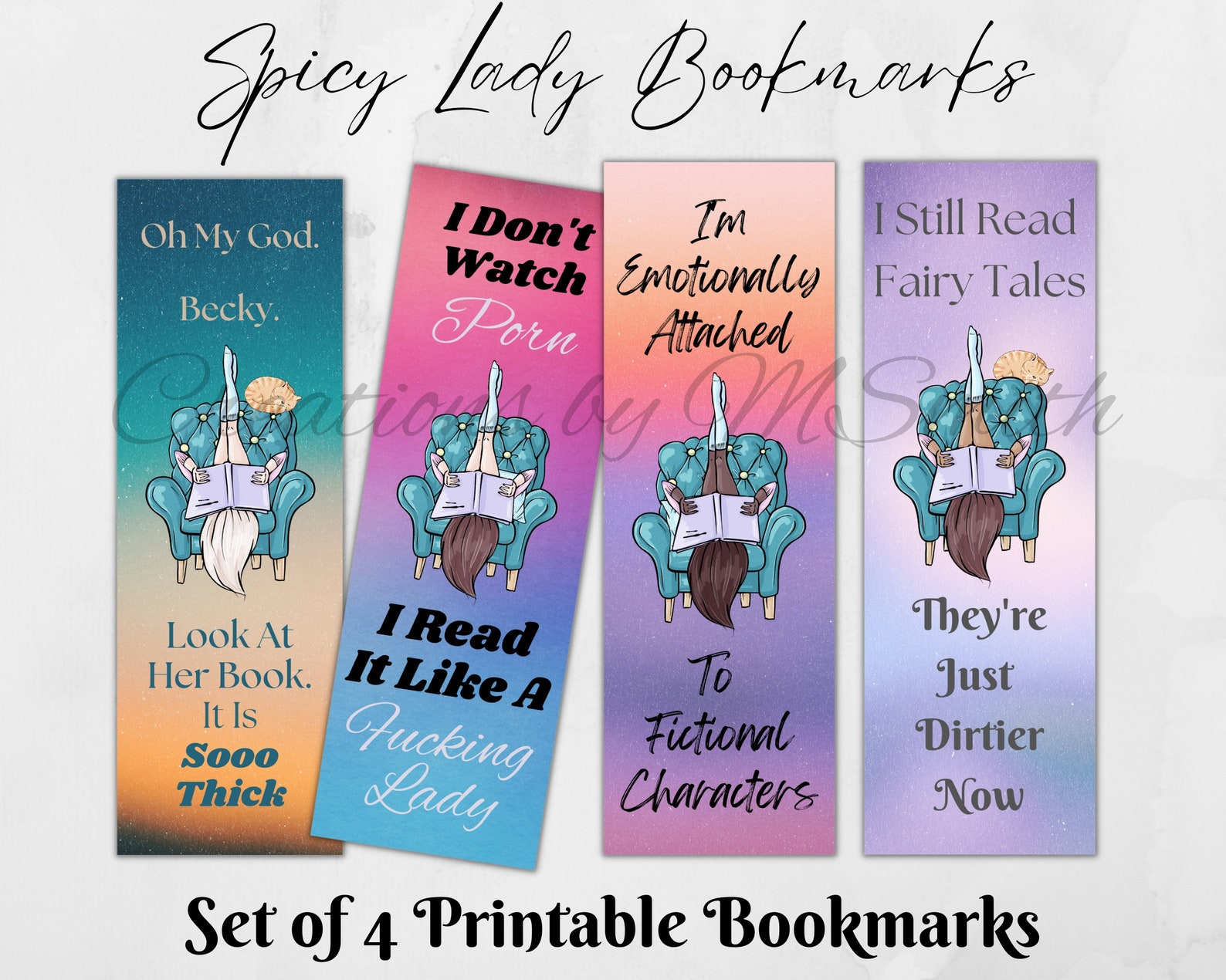Spicy Lady Bookmarks, Funny Bookmarks, Bookmarks for Women, Book Club ...