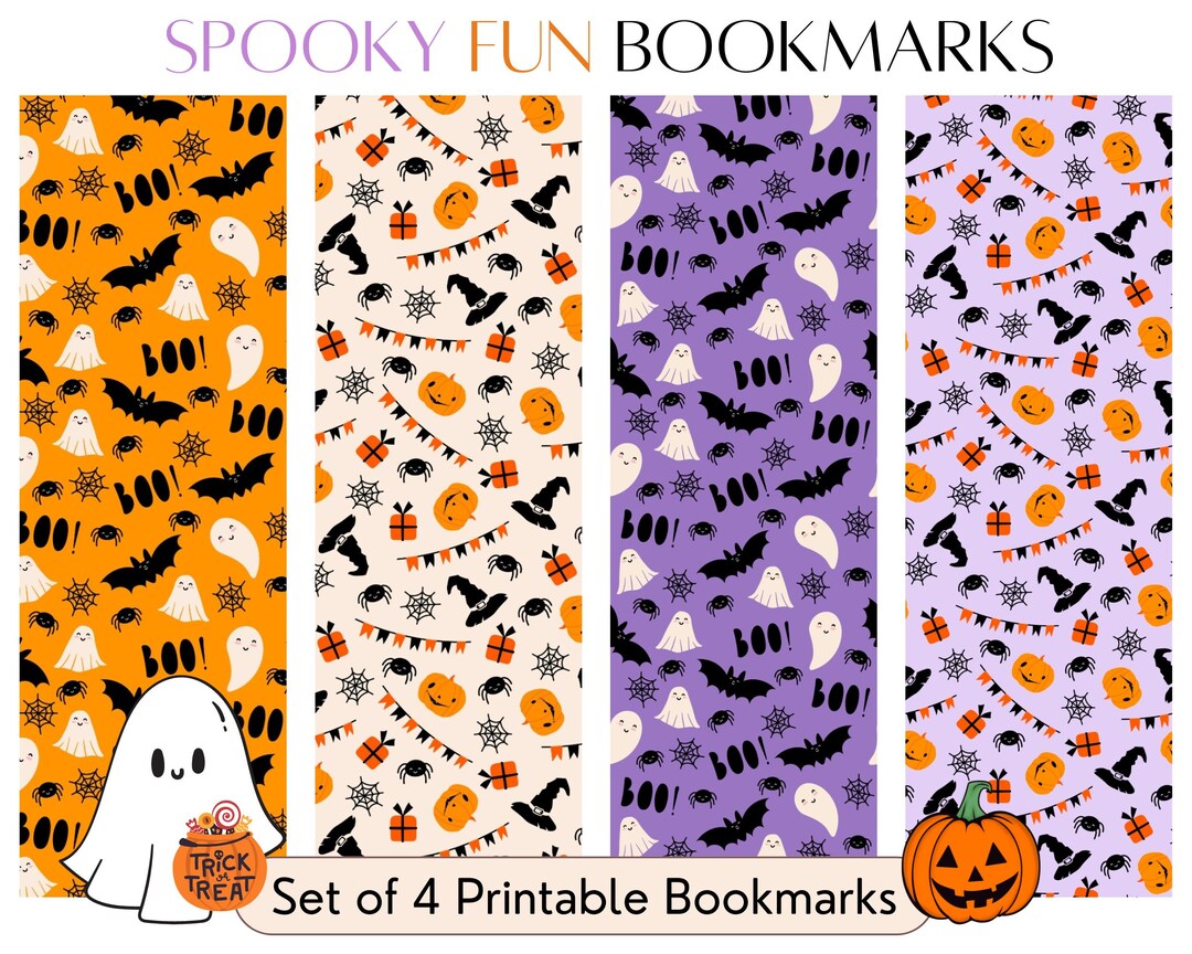 Halloween Printable Bookmarks, Halloween Party Favors, Book Club Favors ...
