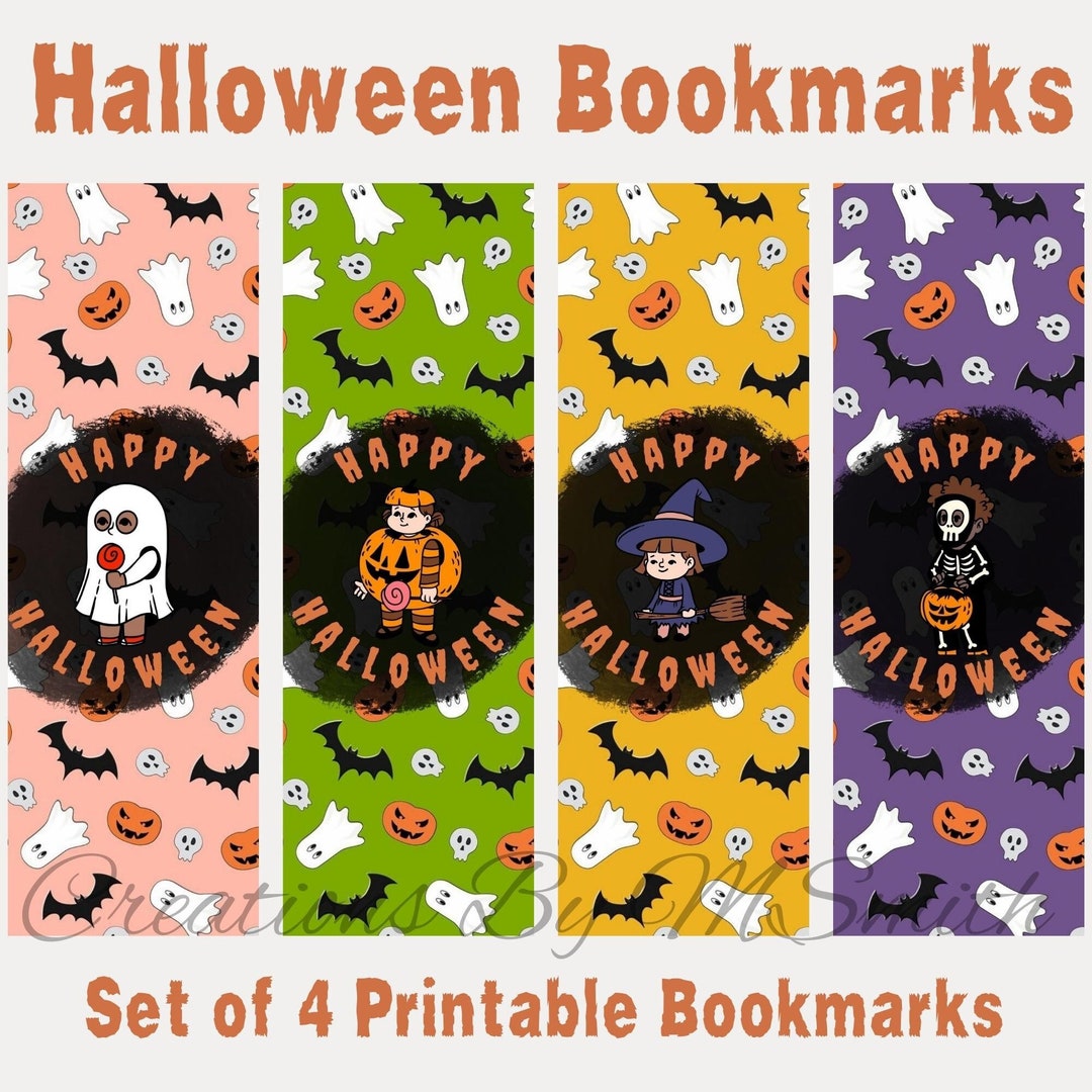 Halloween Printable Bookmarks, Halloween Party Favors, Trick or Treat ...