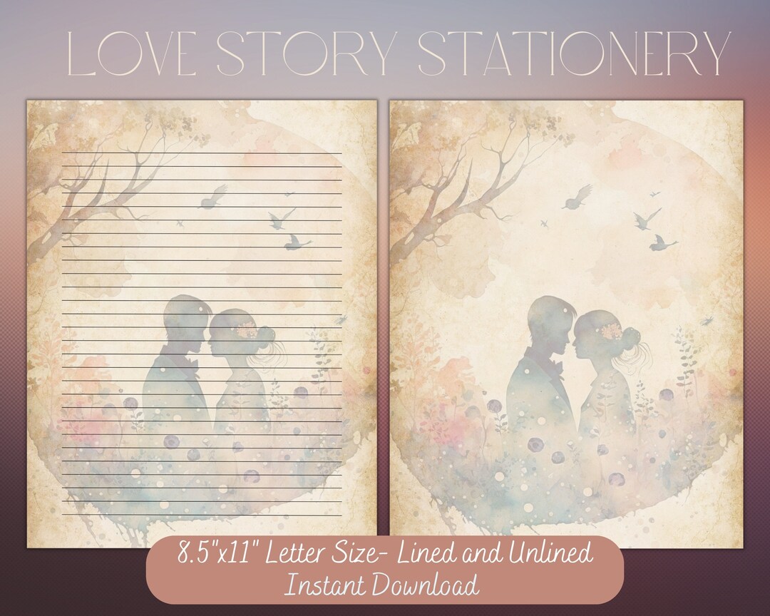 Love Themed Stationery, Printable Love Letter Template, Romantic ...