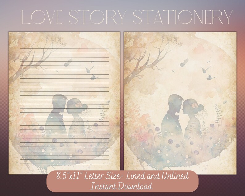 Love Themed Stationery, Printable Love Letter Template, Romantic ...