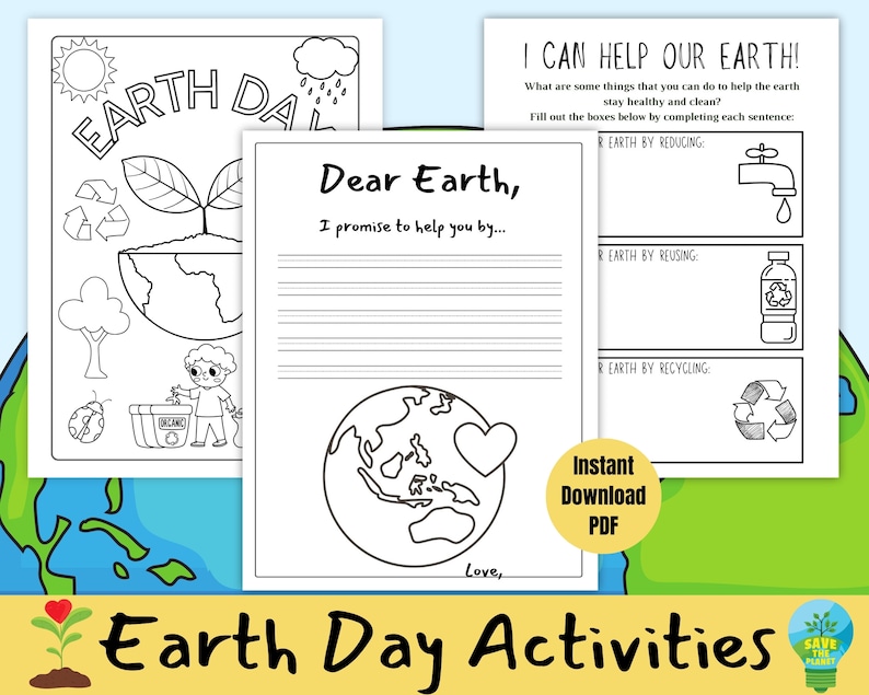 Earth Day Activities for Kids, Earth Day Letter, Earth Day Worksheet ...
