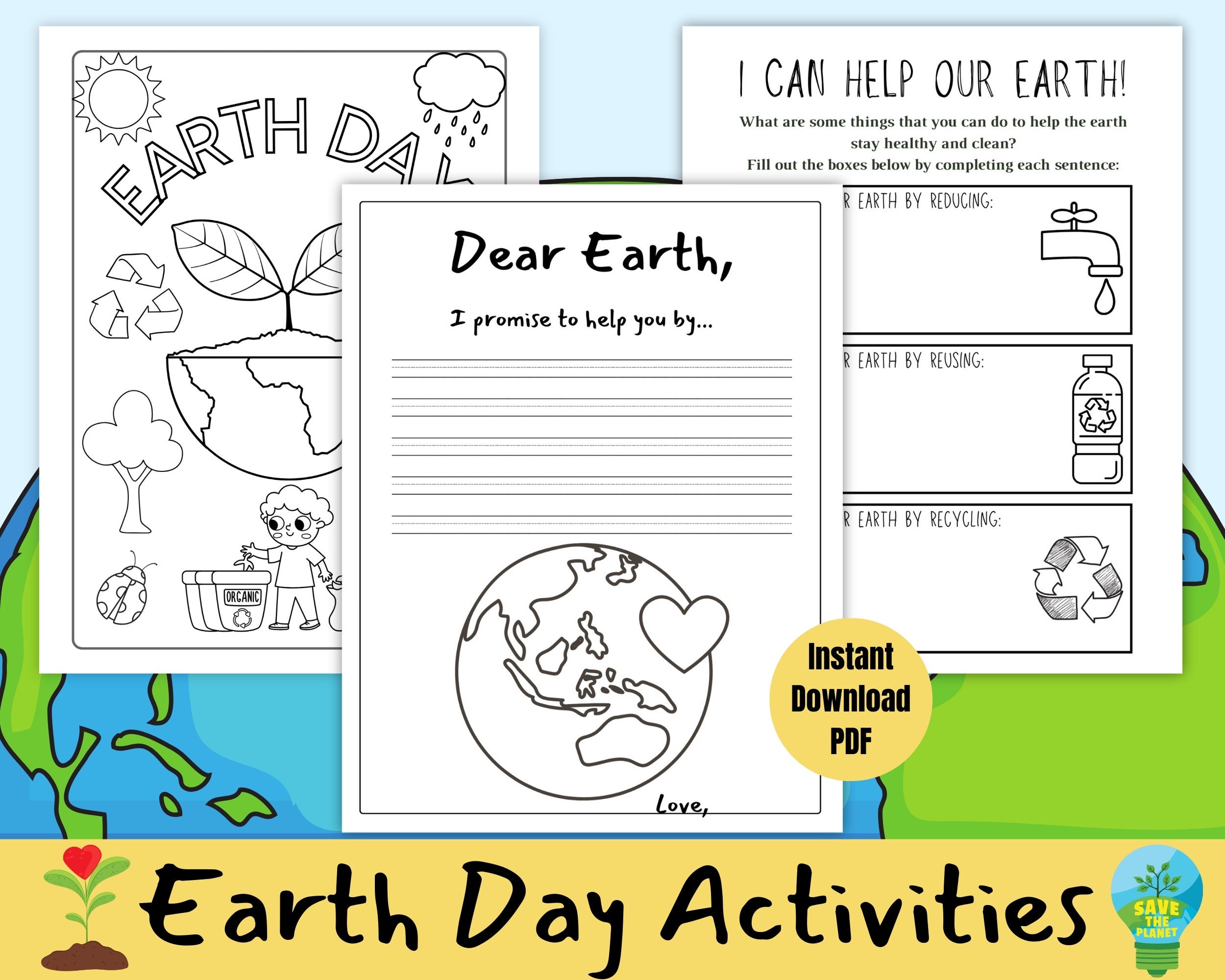 Earth Day Activities for Kids, Earth Day Letter, Earth Day Worksheet ...