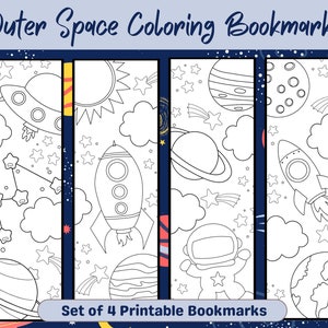 Printable Outer Space Kids Coloring Bookmarks, Coloring Bookmarks ...