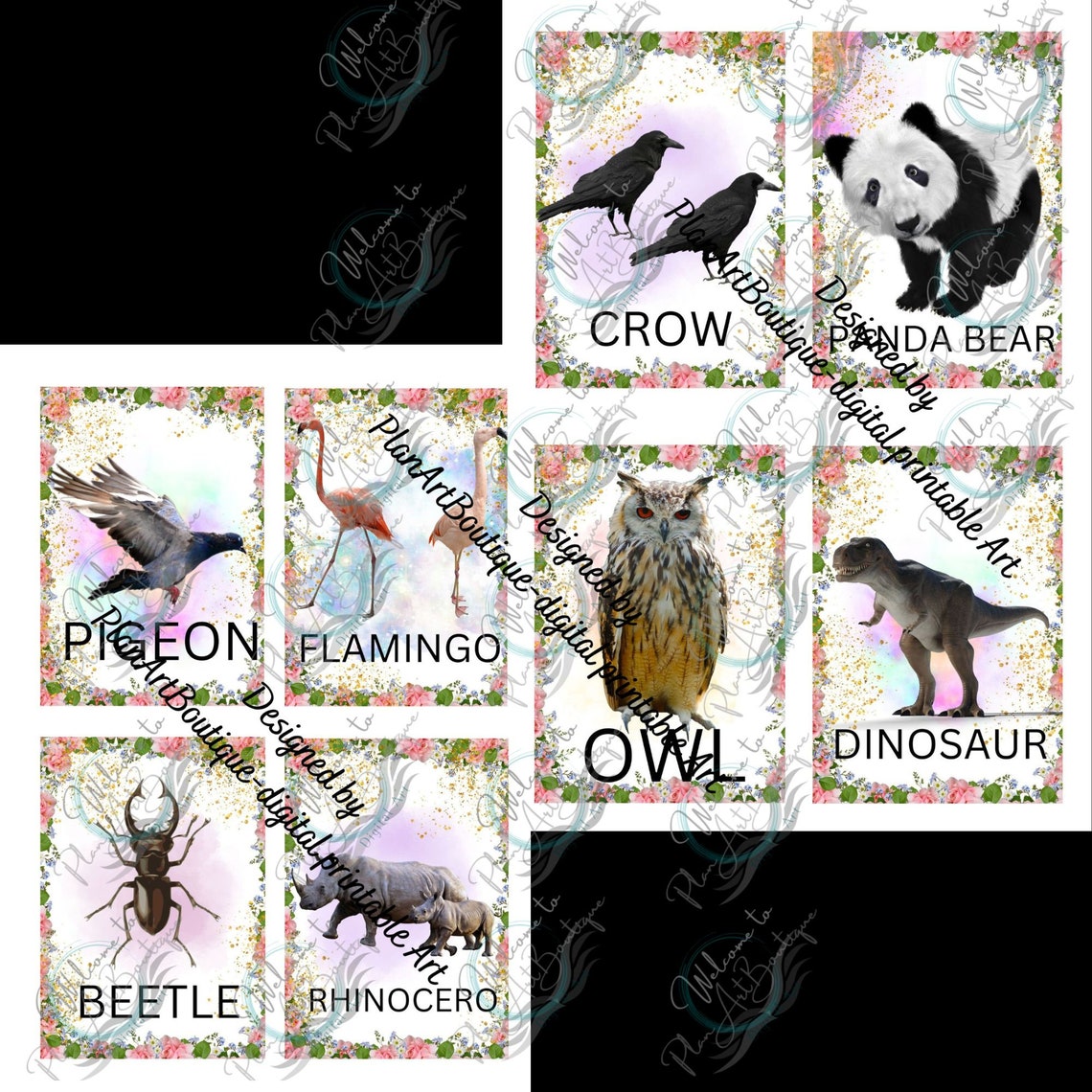 Printable FLASHCARDS 30 ANIMAL CARDS SET2 Instant Download for - Etsy