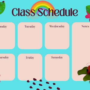 School Class Weekly Schedule Planner,5 Different Files Bundle Digital ...