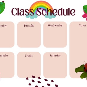 School Class Weekly Schedule Planner,5 Different Files Bundle Digital ...