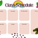 School Class Weekly Schedule Planner,5 Different Files Bundle Digital ...