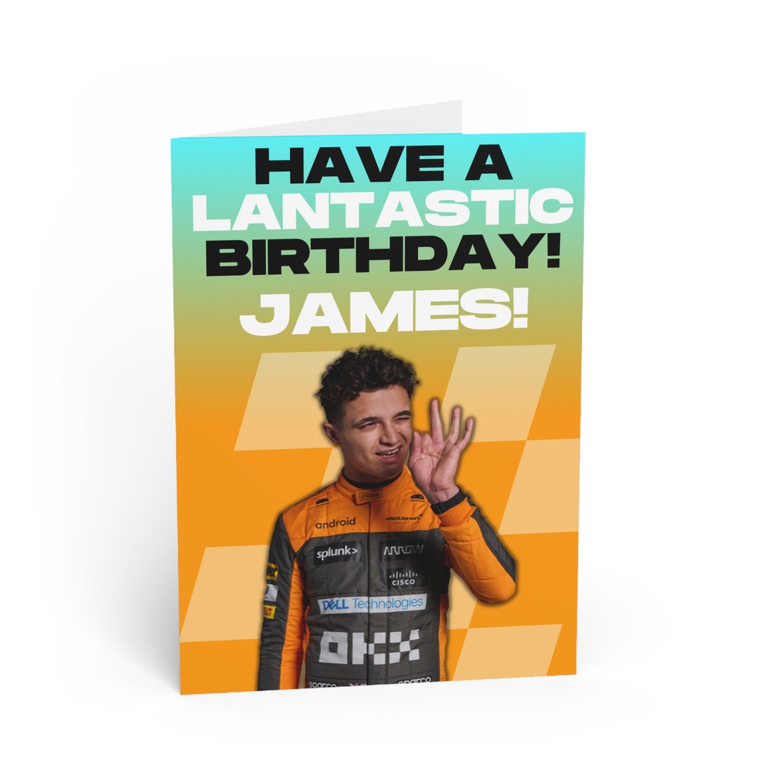 Lando Norris Birthday Card F1 Birthday Card F1 Birthday - Etsy